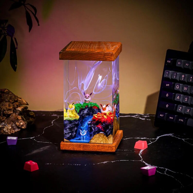 Eevee Evolution Resin Diorama Lamp, Gifts and Table Lamp for Christmas ...