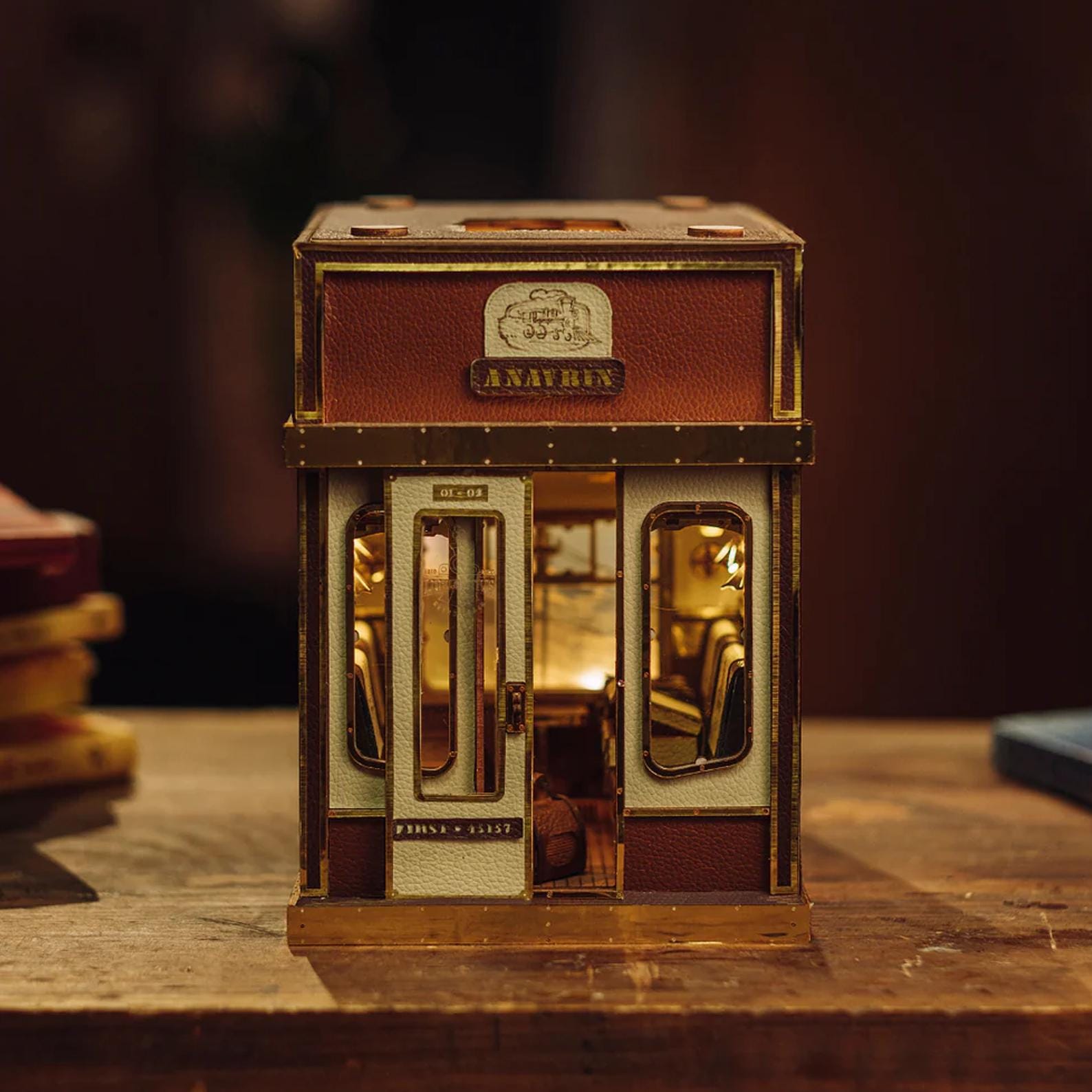 1940s Train Cabin Motion Book Nook, Handmade Rotating Diorama, Lighted ...