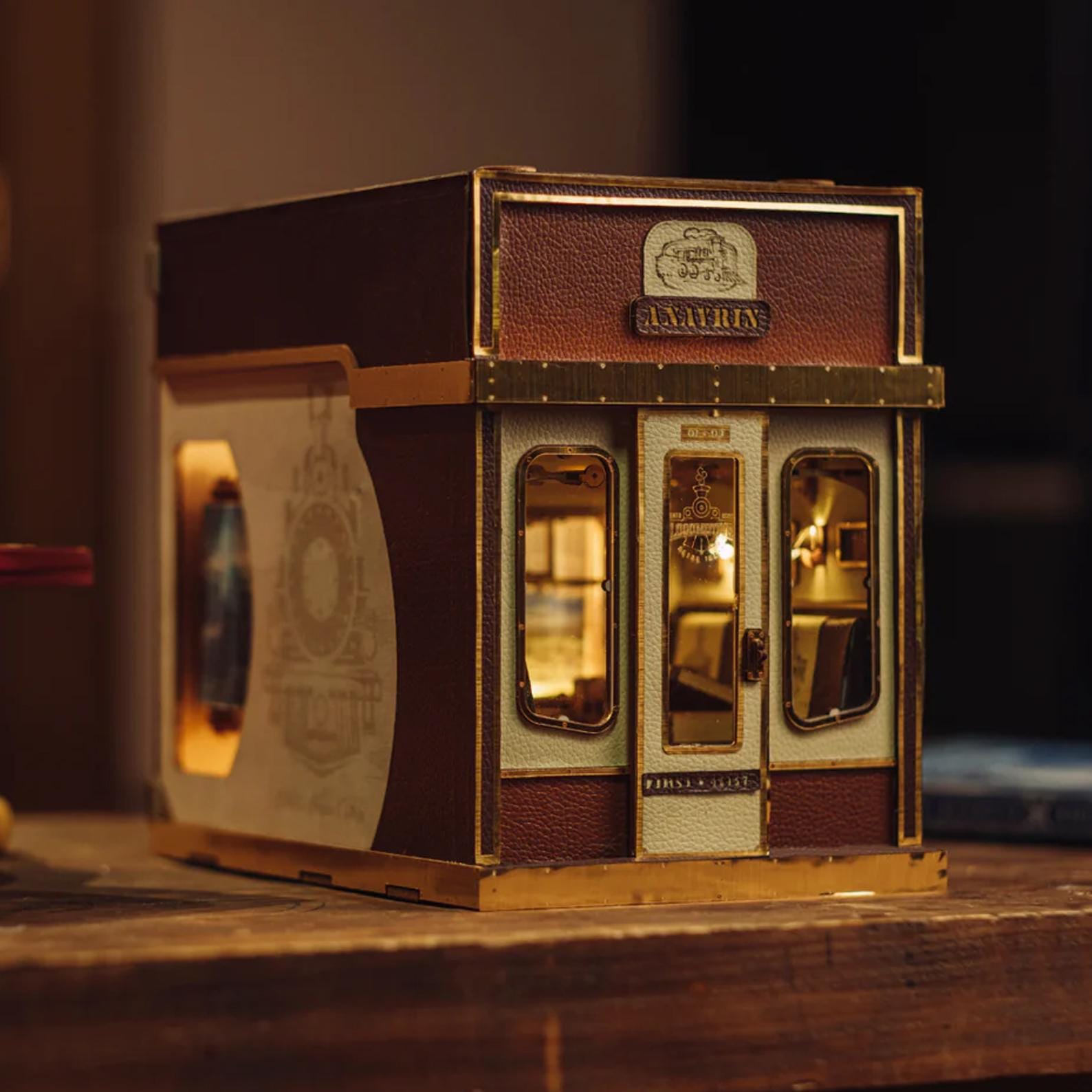 1940s Train Cabin Motion Book Nook, Handmade Rotating Diorama, Lighted ...