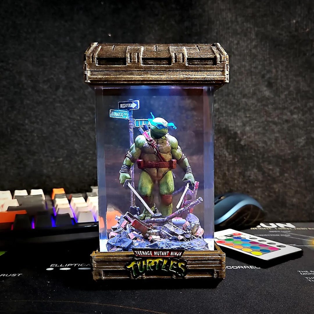 Ninja Turtles Leonardo Epoxy Resin Lamp, Resin Art, Custom Epoxy Lamp ...