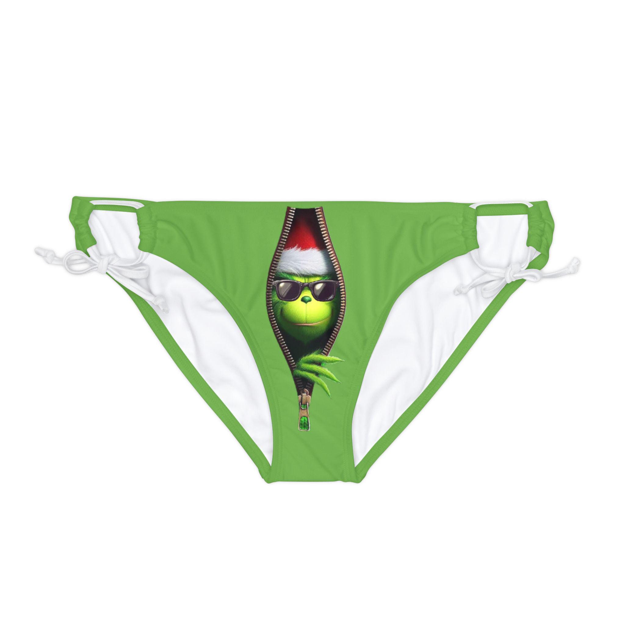 Bikini Bottom With Grinch Out of Zipper Design, Holiday Swimwear ...