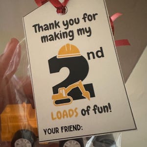 Construction Birthday Tags Printable - Etsy
