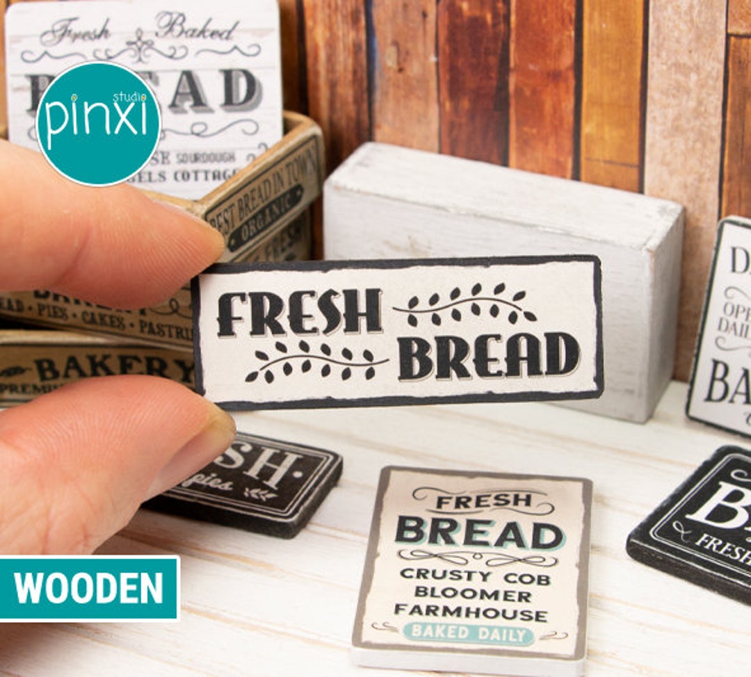 Miniature Fresh Bread Bakery Sign — Handmade Sign for Adult Collectors ...