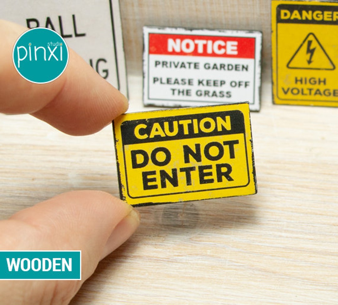 Miniature Do Not Enter Sign — Handmade 1/12 or 1/6 Scale Sign for Adult ...