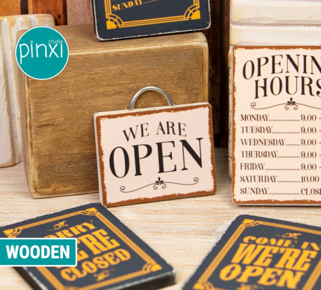 Dollhouse Miniature Reversible Open & Closed Sign Handmade Dollhouse ...