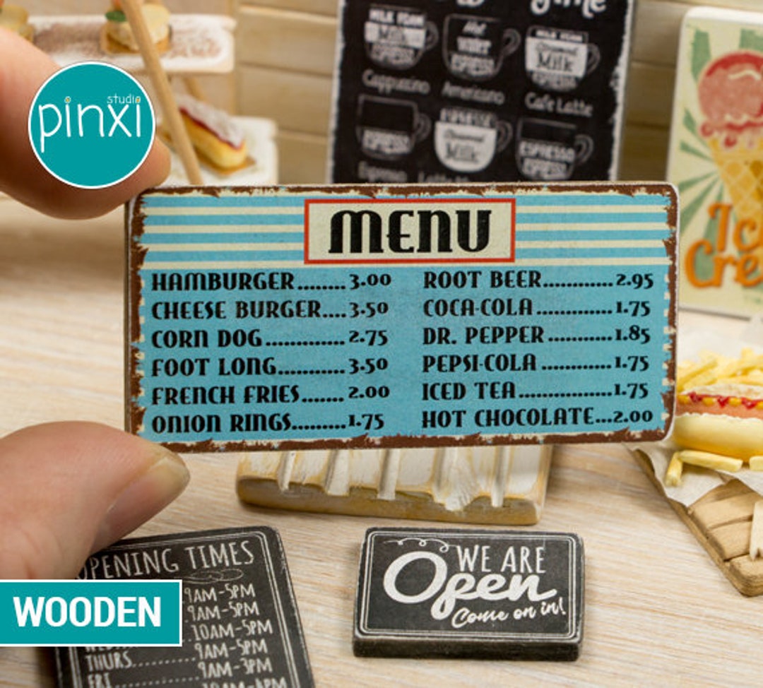 Miniature Diner Menu Wooden Sign - Handmade for Adult Collectors Only ...
