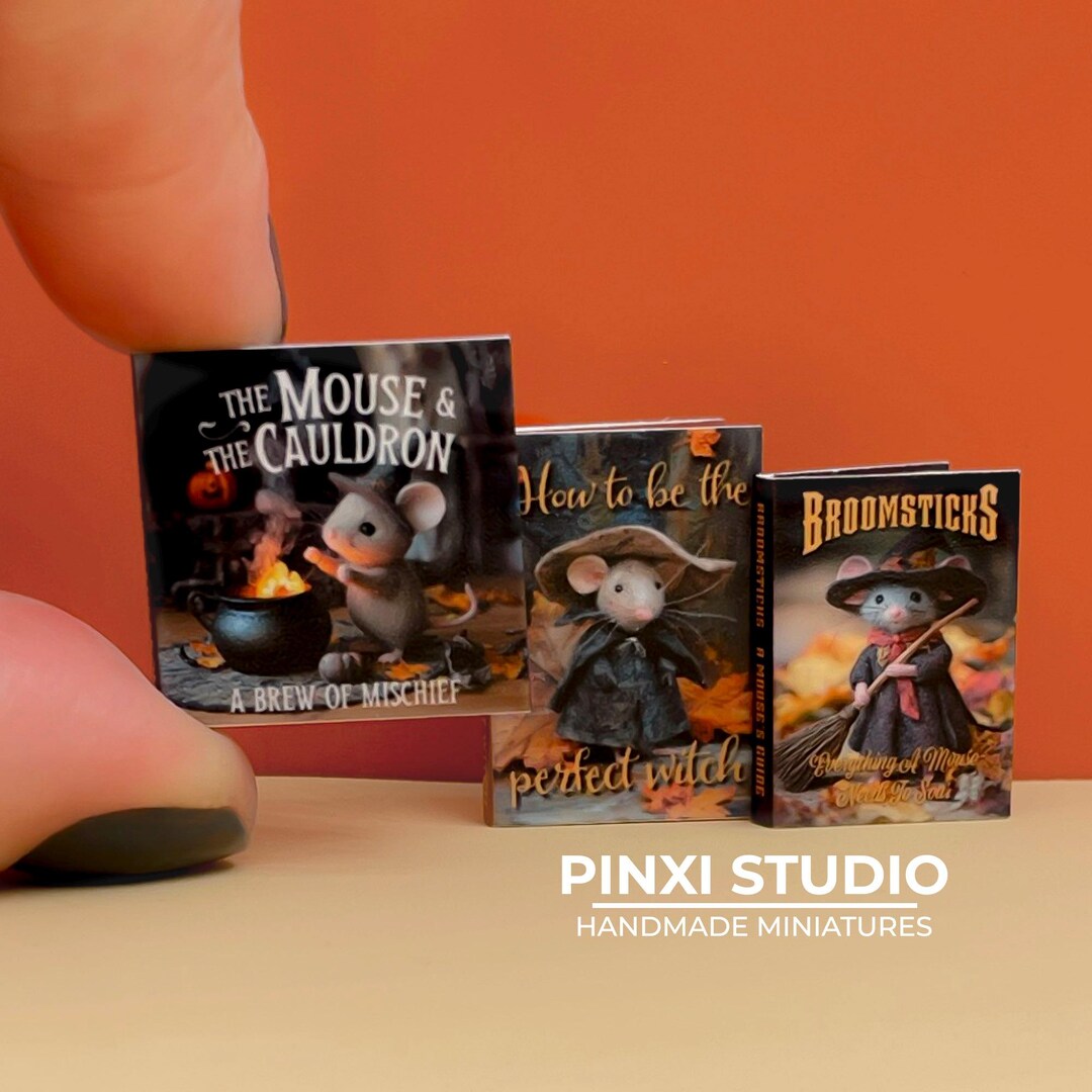 SET OF 3 Handmade Miniature Mice Books. Collectible Book for Adult ...