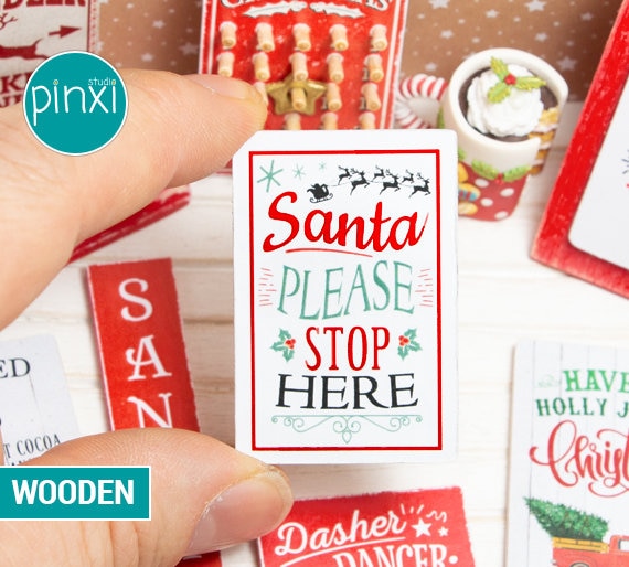 Miniatures 1:12 Dollhouse Miniature Christmas Sign Made to Order ...