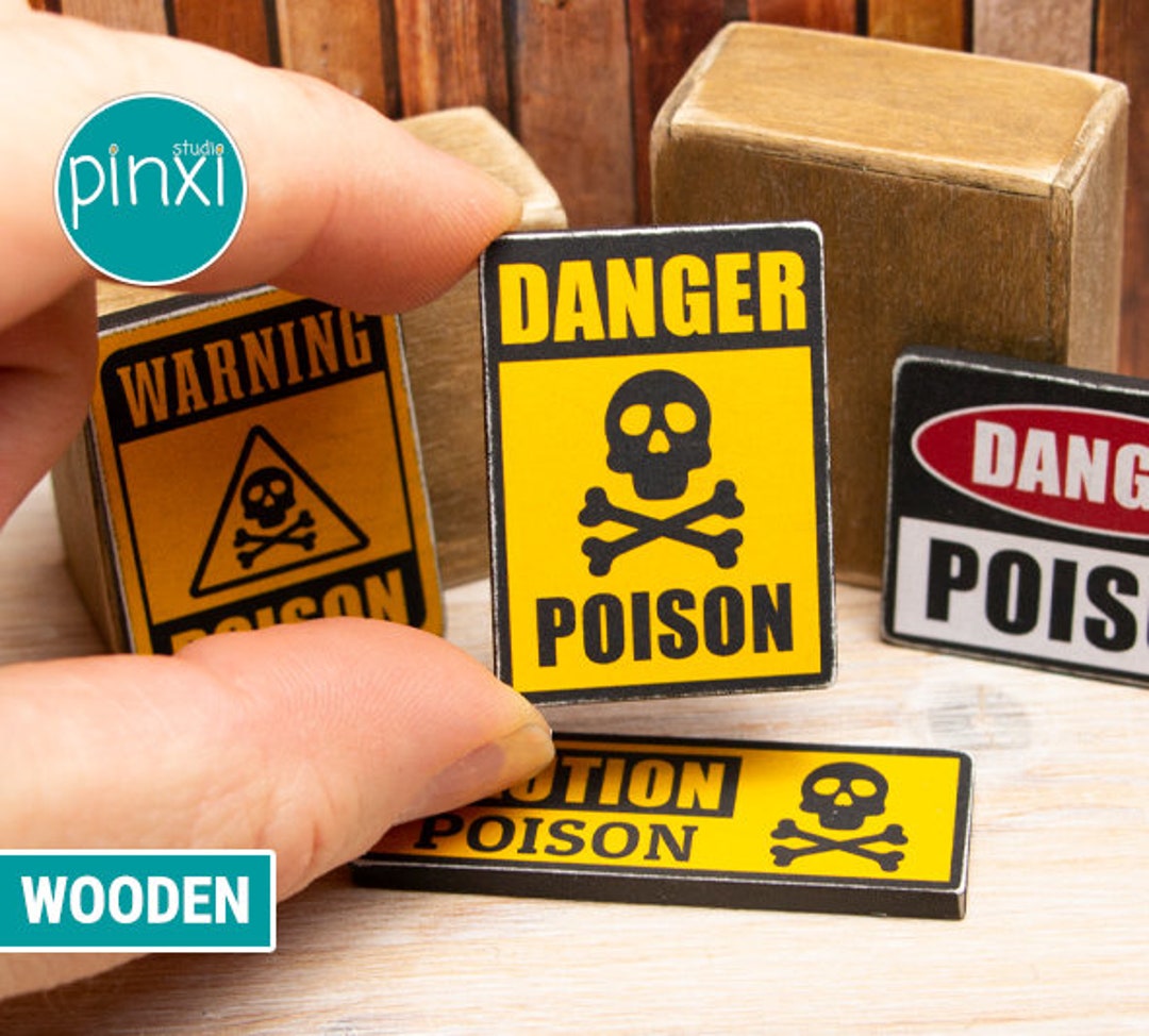 Miniature Danger Poison Sign ADULT COLLECTORS Handmade Miniature Model ...