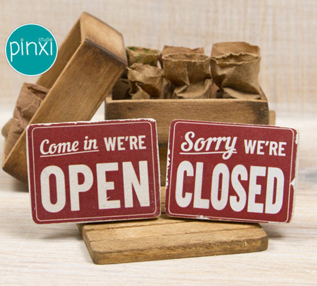 Dollhouse Miniature Open & Closed Shop Signs Shop Signs Handmade ...