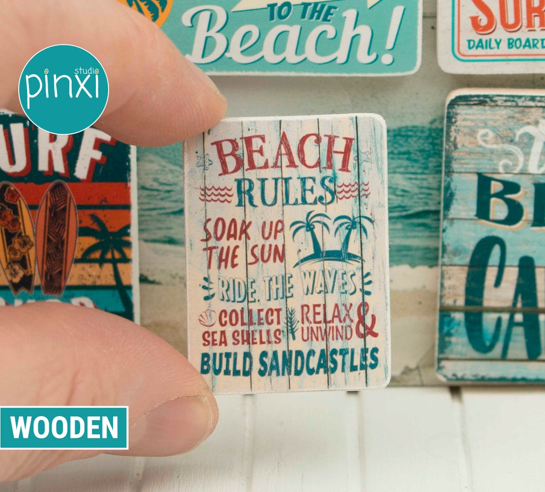 Miniature Beach Rules Sign - ADULT COLLECTORS - Handmade Miniature ...