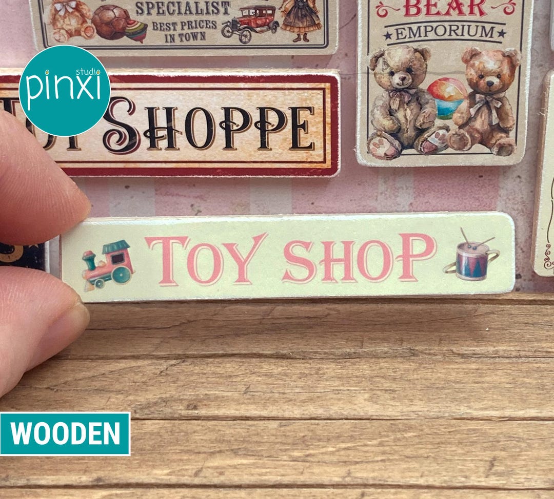 Miniature Toy Shop Sign — Handmade Small Scale Collectible — 1/12 & 1/6 ...
