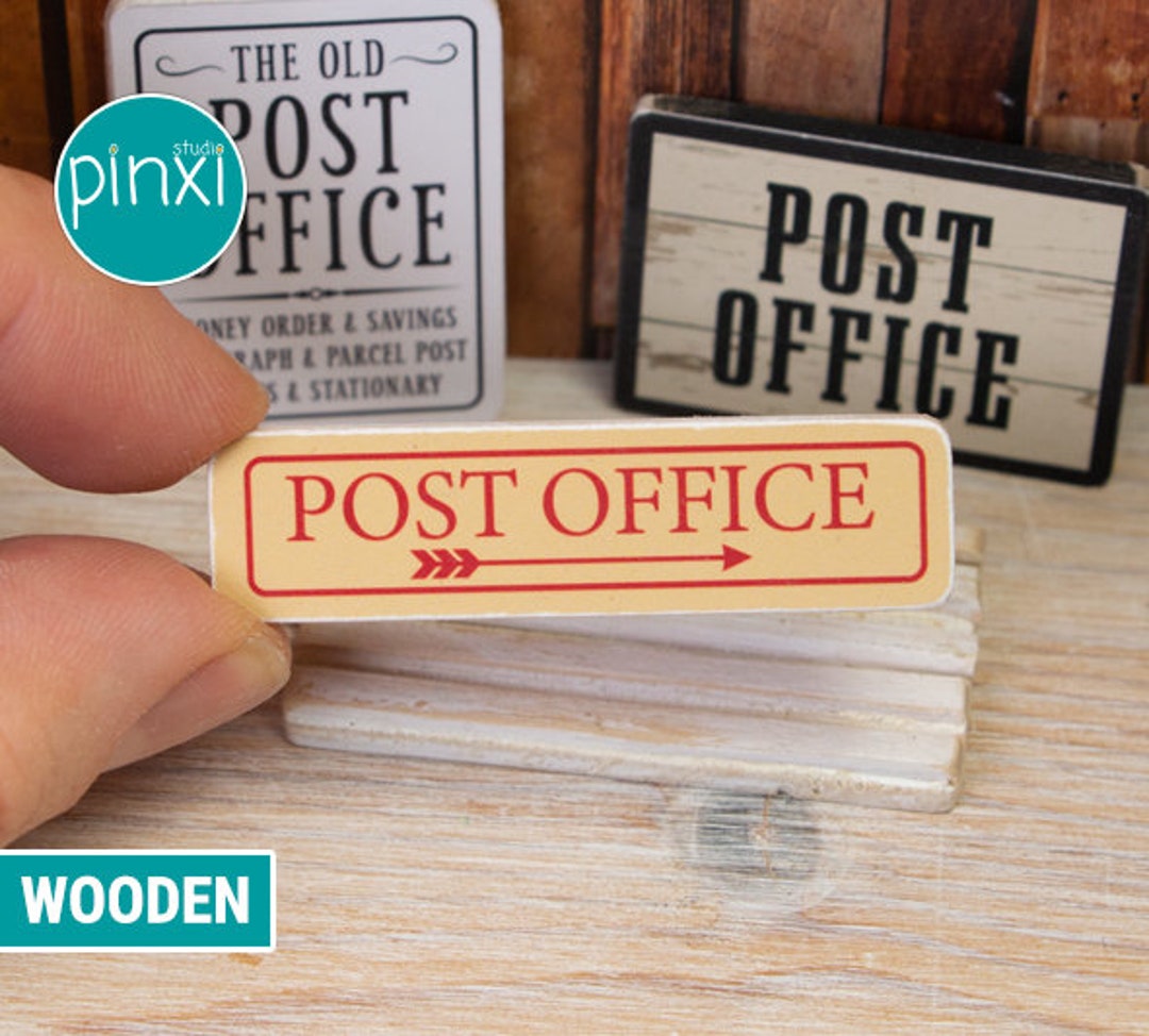 Dollhouse Miniature Post Office Sign Handmade Dollhouse Miniature Sign ...