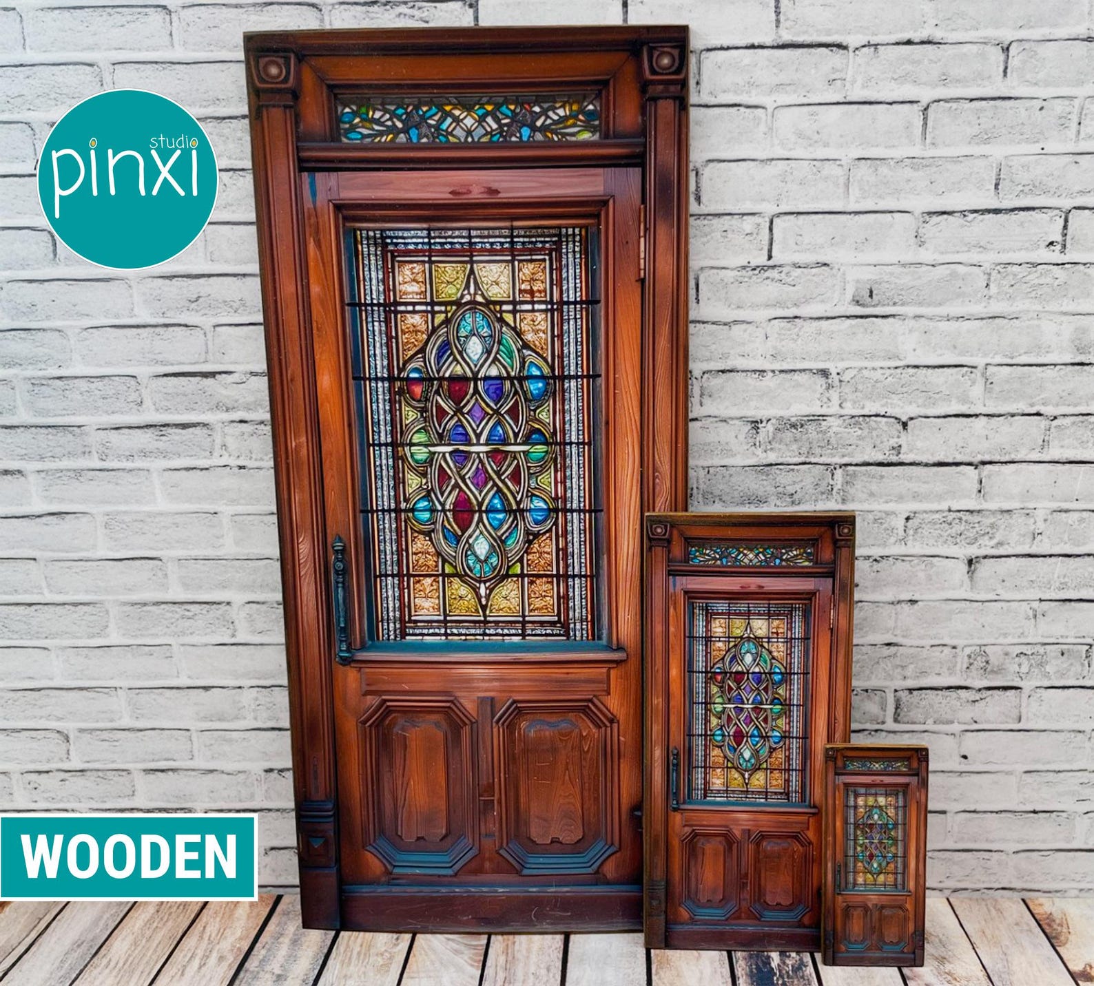 Stained Glass Faux Door – Card Stock on Wood - Handmade for Adult ...