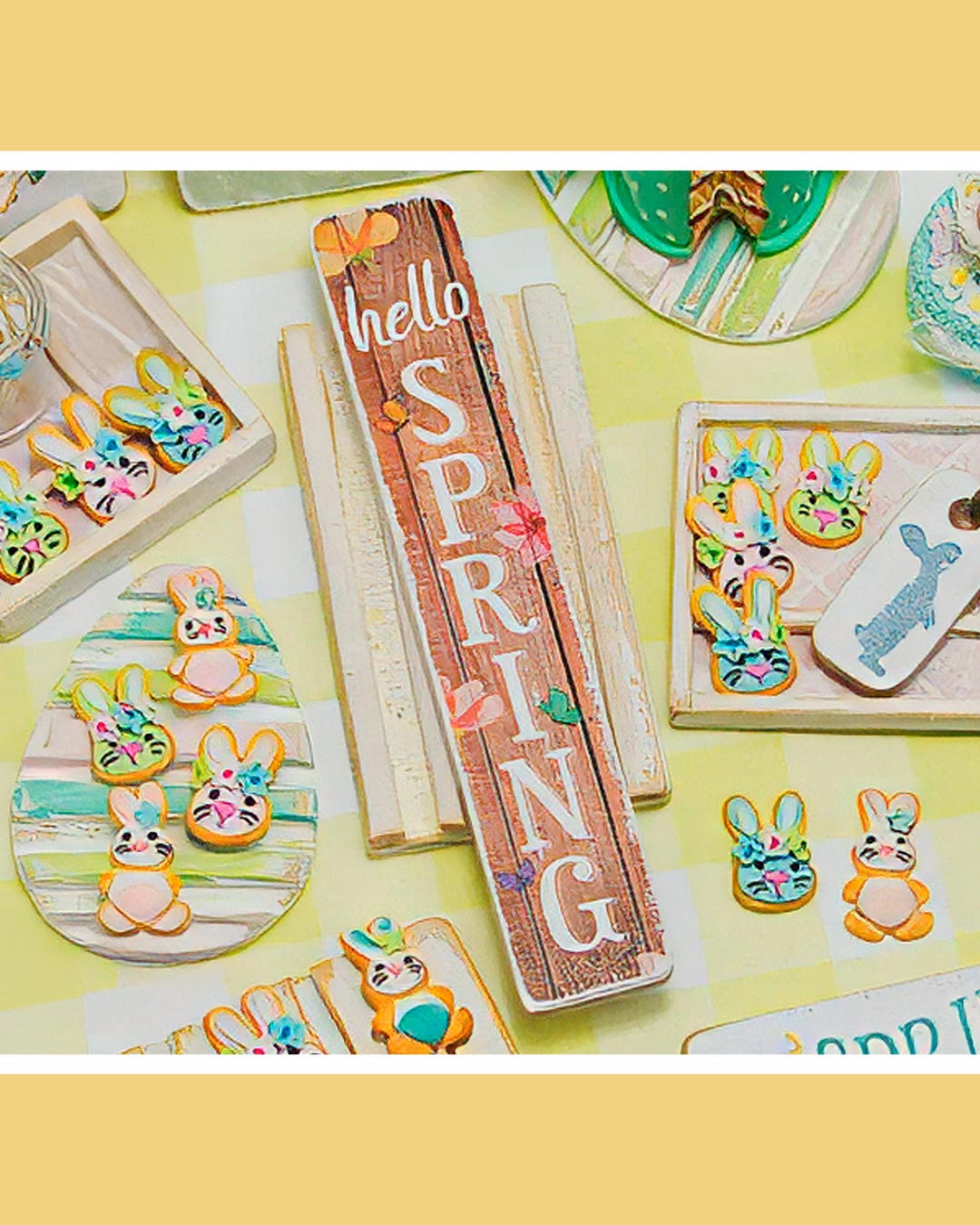 Miniature Easter Spring Porch Leaner Wooden Sign - Handmade for Adult ...