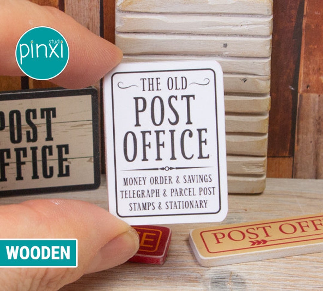 Dollhouse Miniature Post Office Sign Handmade Dollhouse Miniature Sign ...