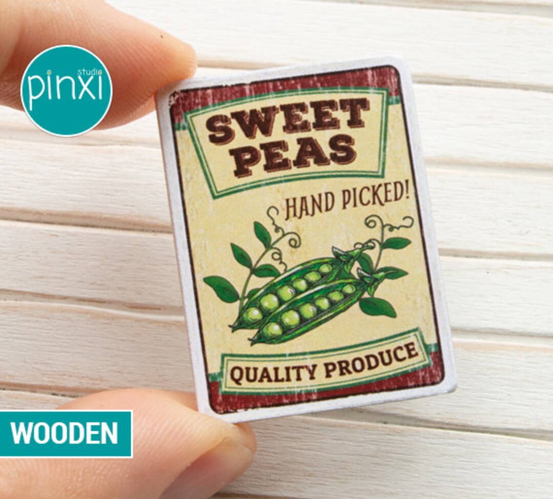 Miniature Sweet Peas Sign - Vegetable Sign — Handmade Small Scale ...