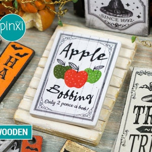 Miniature Apple Bobbing Sign — Handmade Small Scale Collectible — 1/12 ...