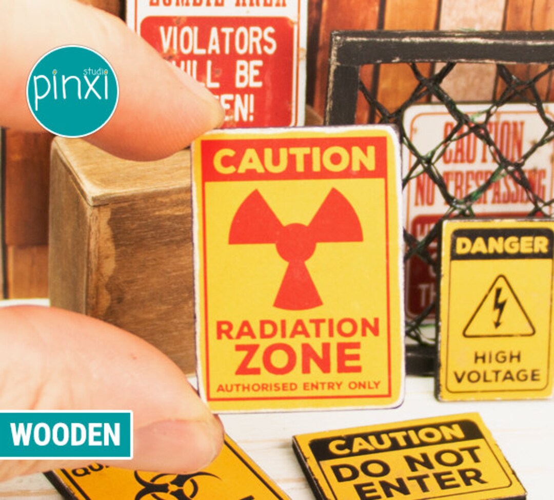 Miniature Caution Radiation Zone Sign - ADULT COLLECTORS - Handmade ...
