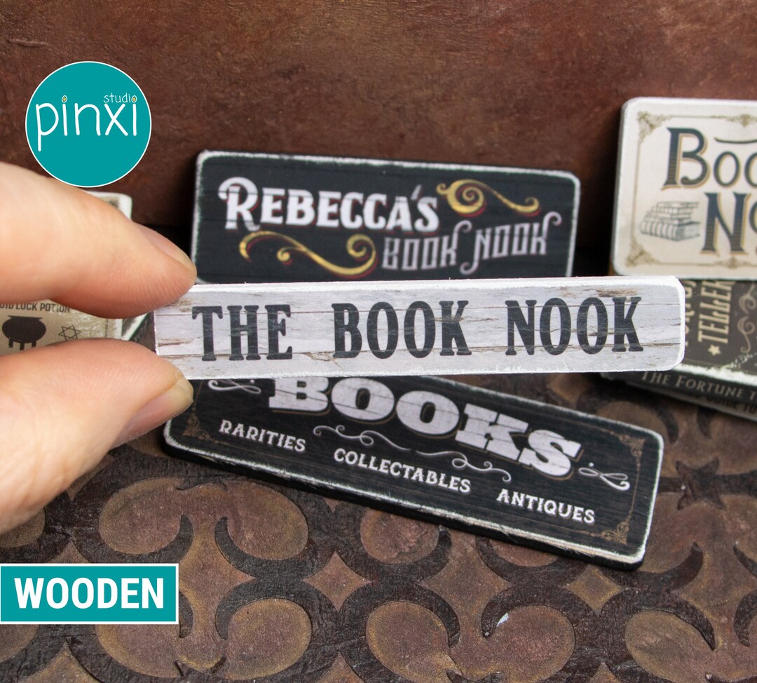 Miniature the Book Nook Sign - ADULT COLLECTORS - Handmade Miniature ...
