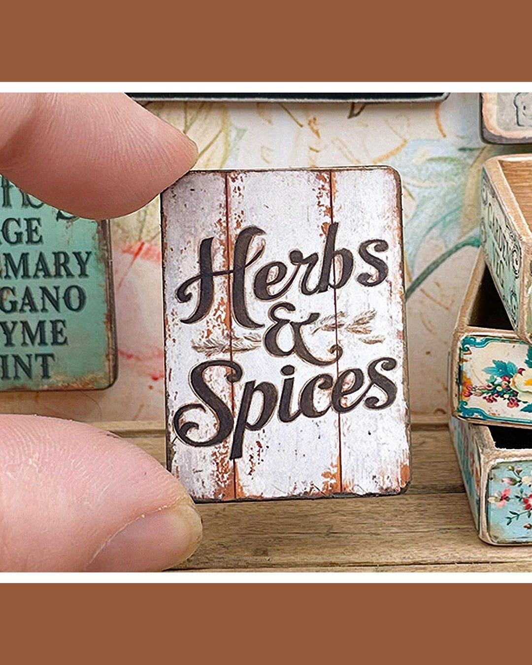 Miniature Garden Herbs and Spices Wooden Sign - Handmade for Adult ...