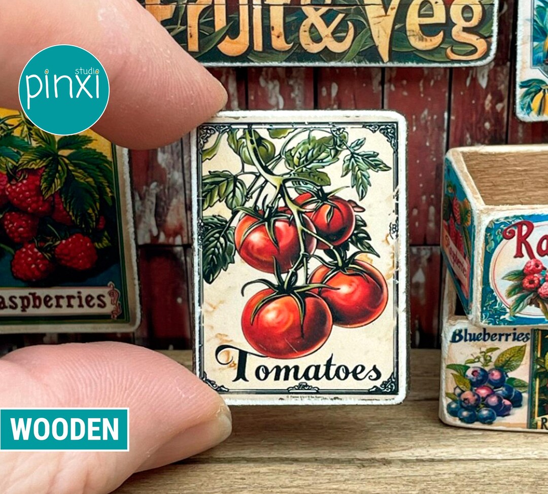 Miniature Tomatoes Sign - Fruit Sign — Handmade Small Scale Collectible ...
