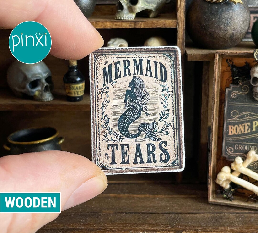 Miniature Mermaid Tears Sign, Apothecary Sign — Handmade Sign for Adult ...