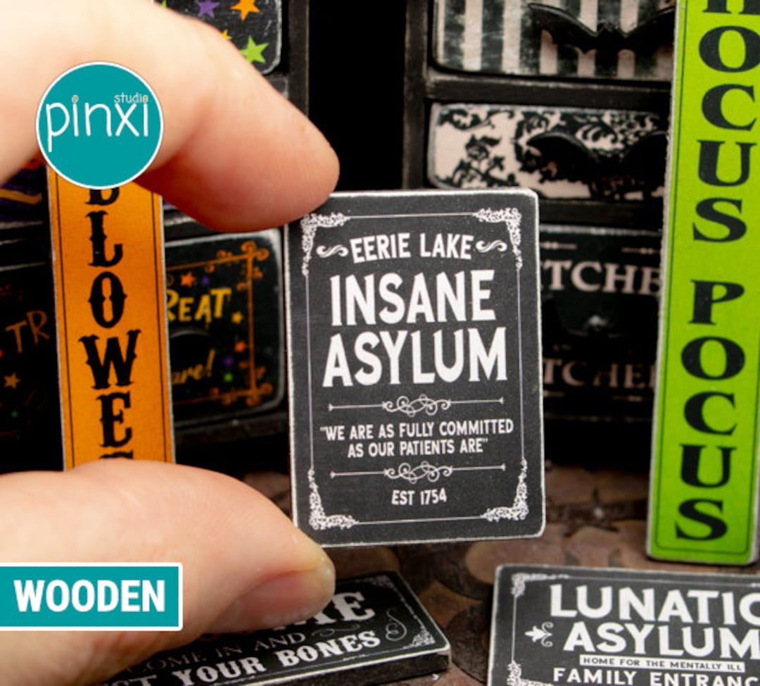 Miniature Insane Asylum Sign - ADULT COLLECTORS - Handmade Miniature ...