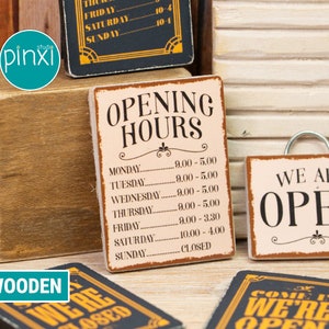 Dollhouse Miniature Opening Times Sign Opening Hours Sign Handmade ...