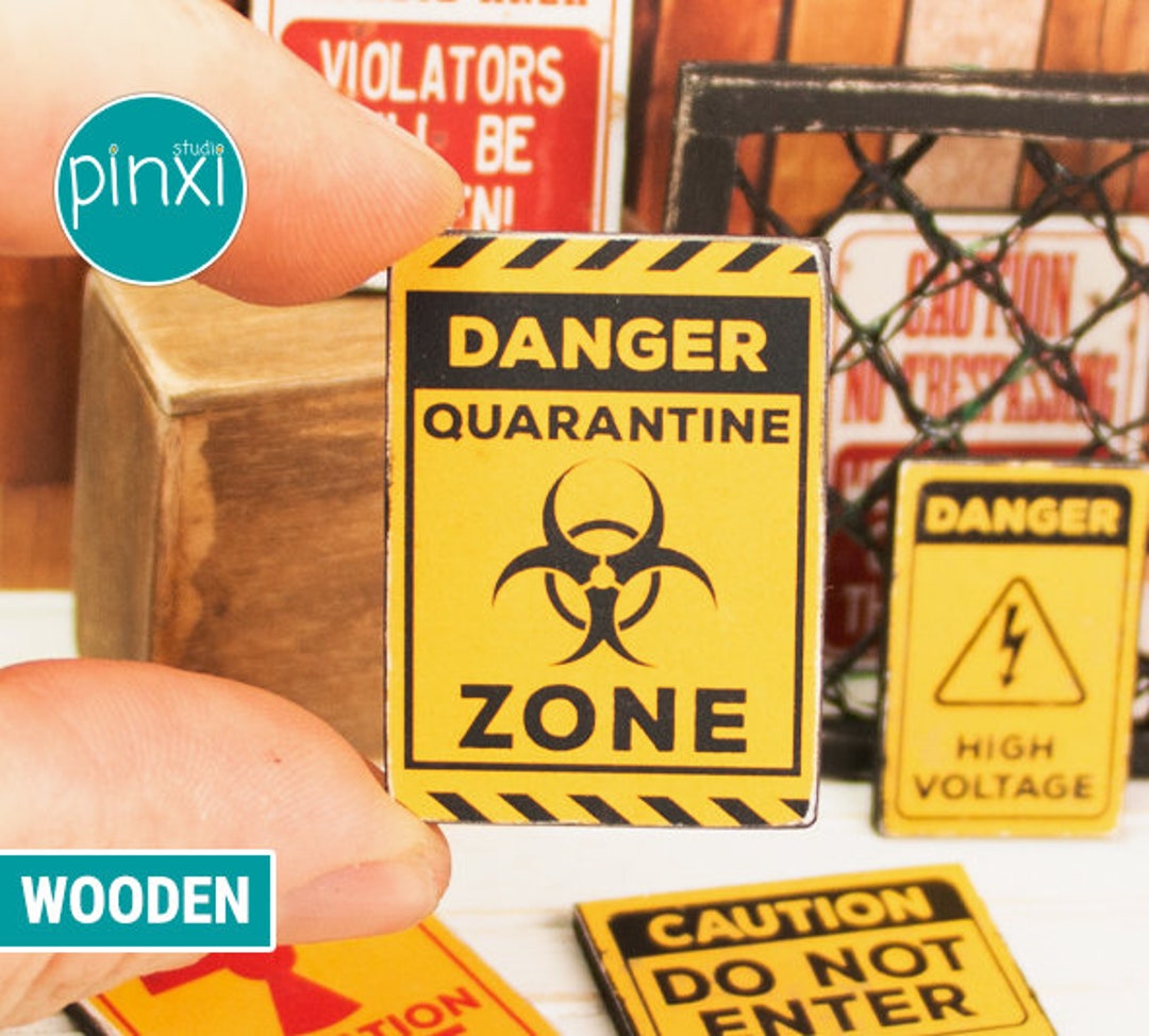 Miniature Danger Quarantine Zone Sign - ADULT COLLECTORS - Handmade ...