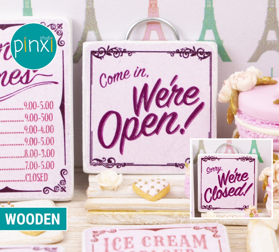REVERSIBLE Miniature Open and Closed Wooden Sign - Handmade for Adult ...