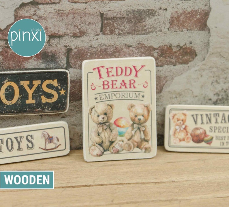 Miniature Teddy Bear Emporium Wooden Sign - Handmade for Adult ...
