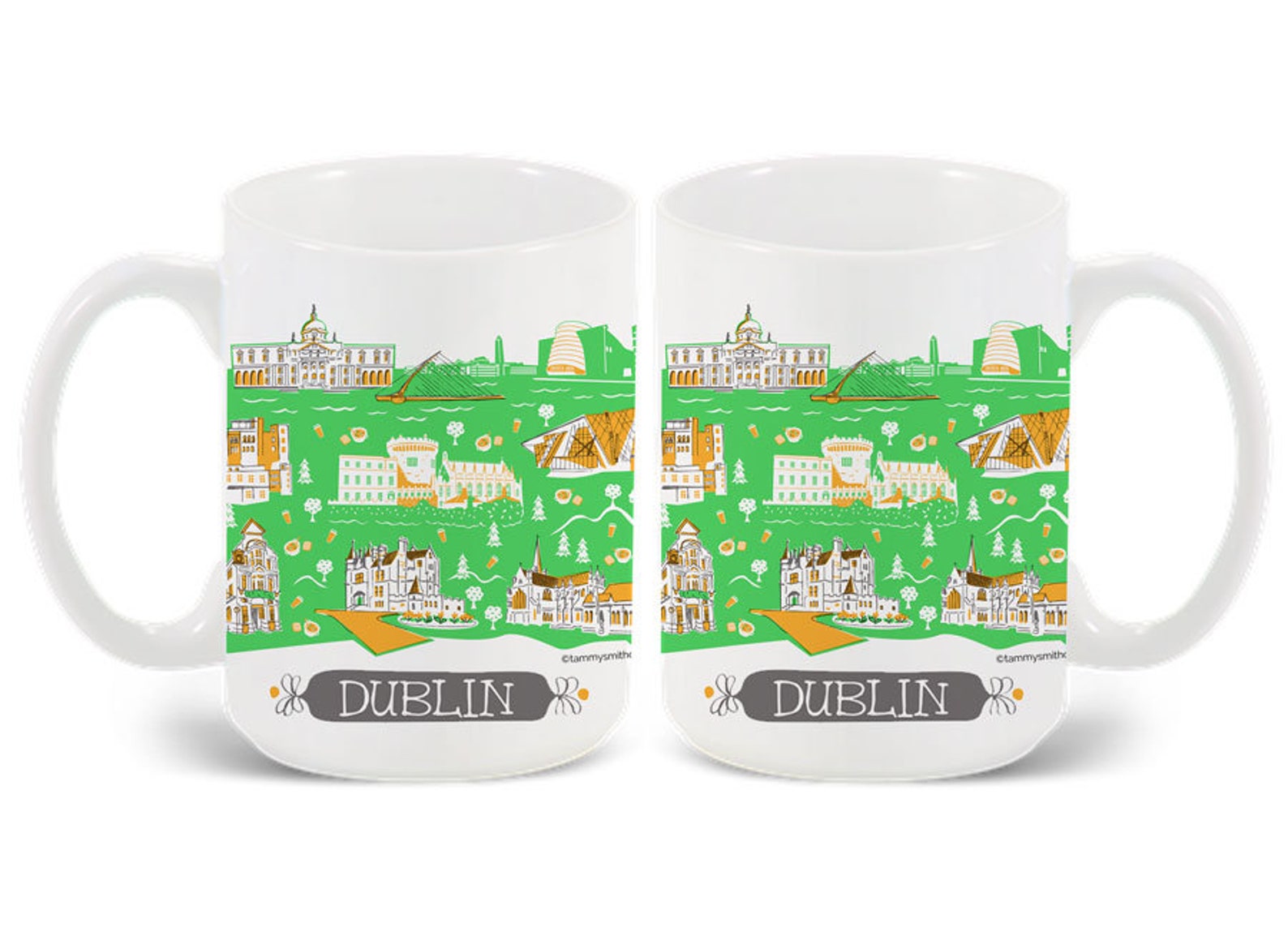 Dublin Ireland Mug-City Mug-Coffee-Tea-Kitchen-Custom Mug | Etsy