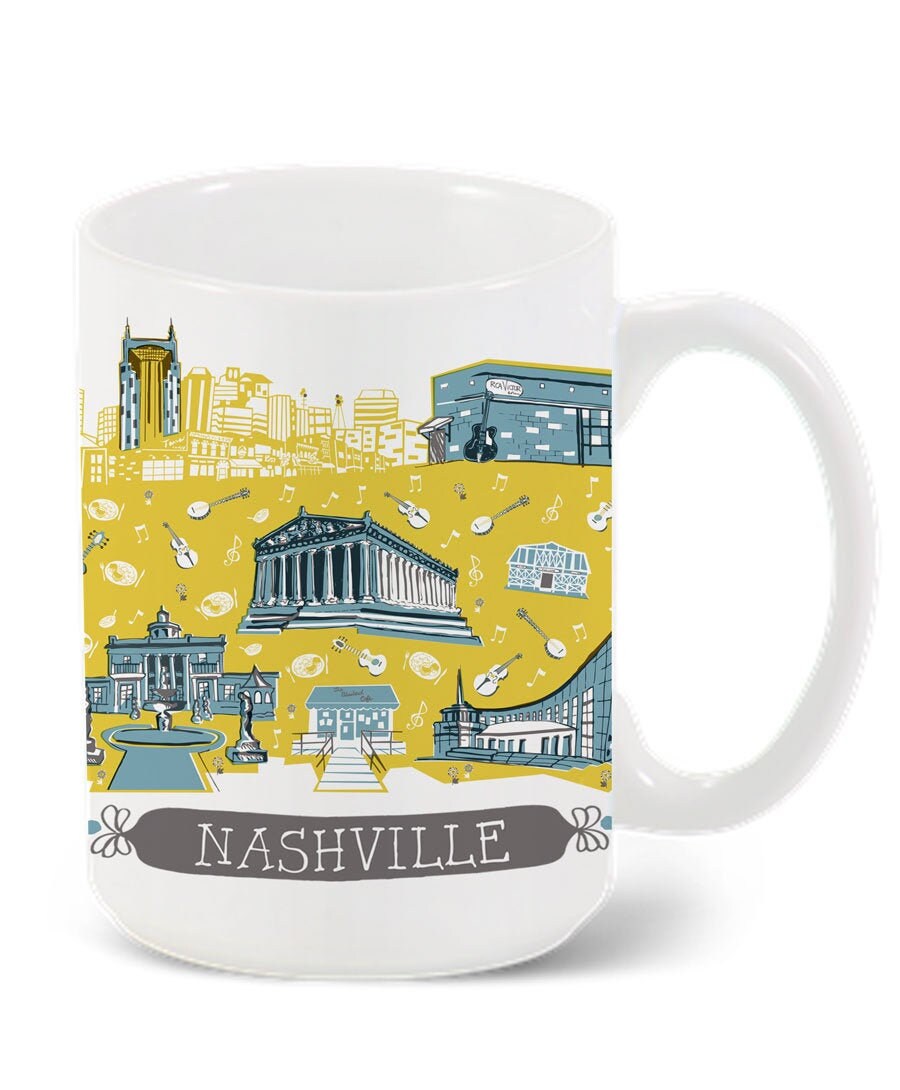 Nashville Mug-City Mug-Coffee-Tea-Kitchen-Custom Mug | Etsy
