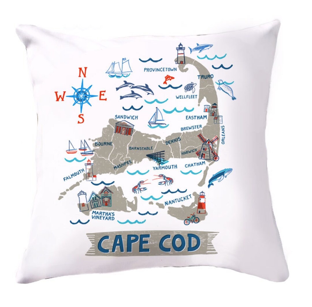 Cape Cod Pillow Cover-unique City Gift - Etsy