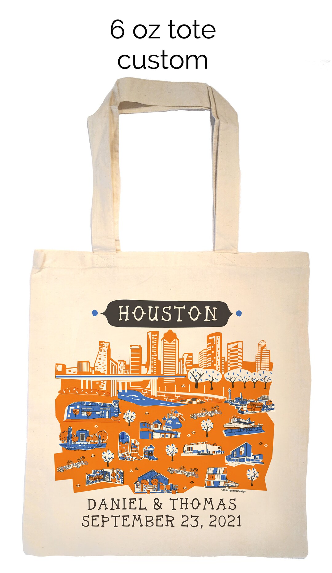 Houston Tote Bag-wedding Welcome Tote-choice of Tote Material - Etsy