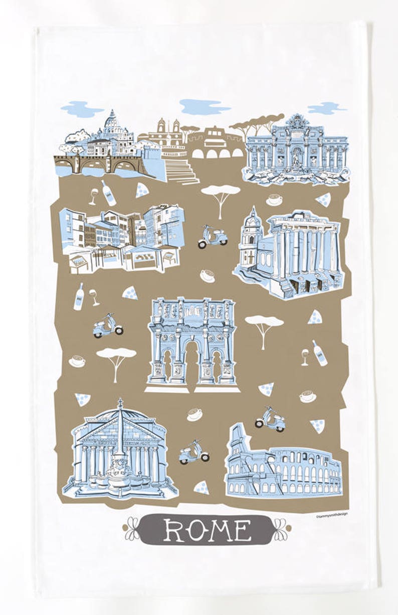 Rome Tea Towel-unique Gift-city Towel - Etsy
