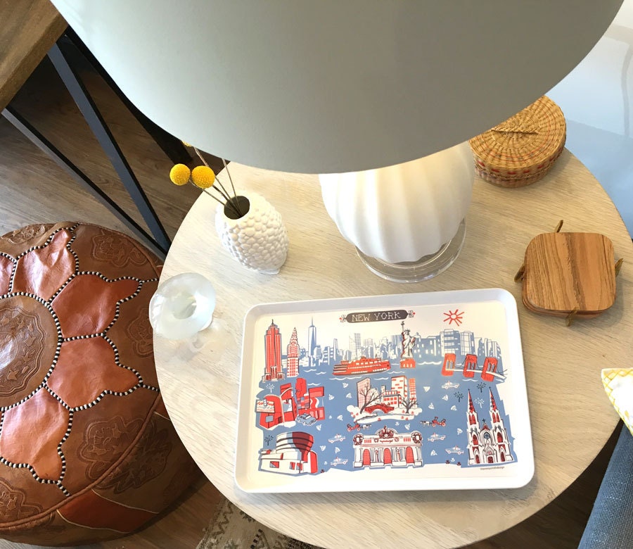 New York City Tray-city Tray-melamine Tray-city Serving Tray-home Decor ...