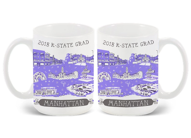 Manhattan KS Mug-city Mug-coffee-tea-kitchen-custom Mug Gift ...