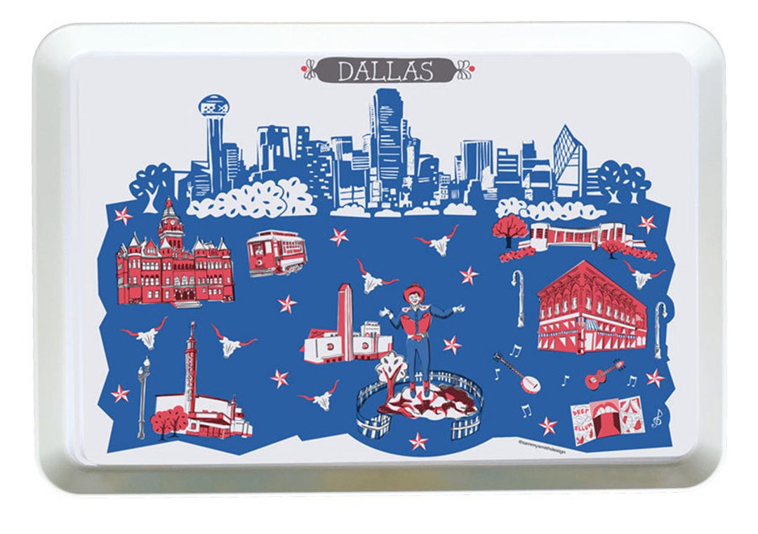 Dallas Tray-city Tray-melamine Tray-city Serving Tray-home - Etsy
