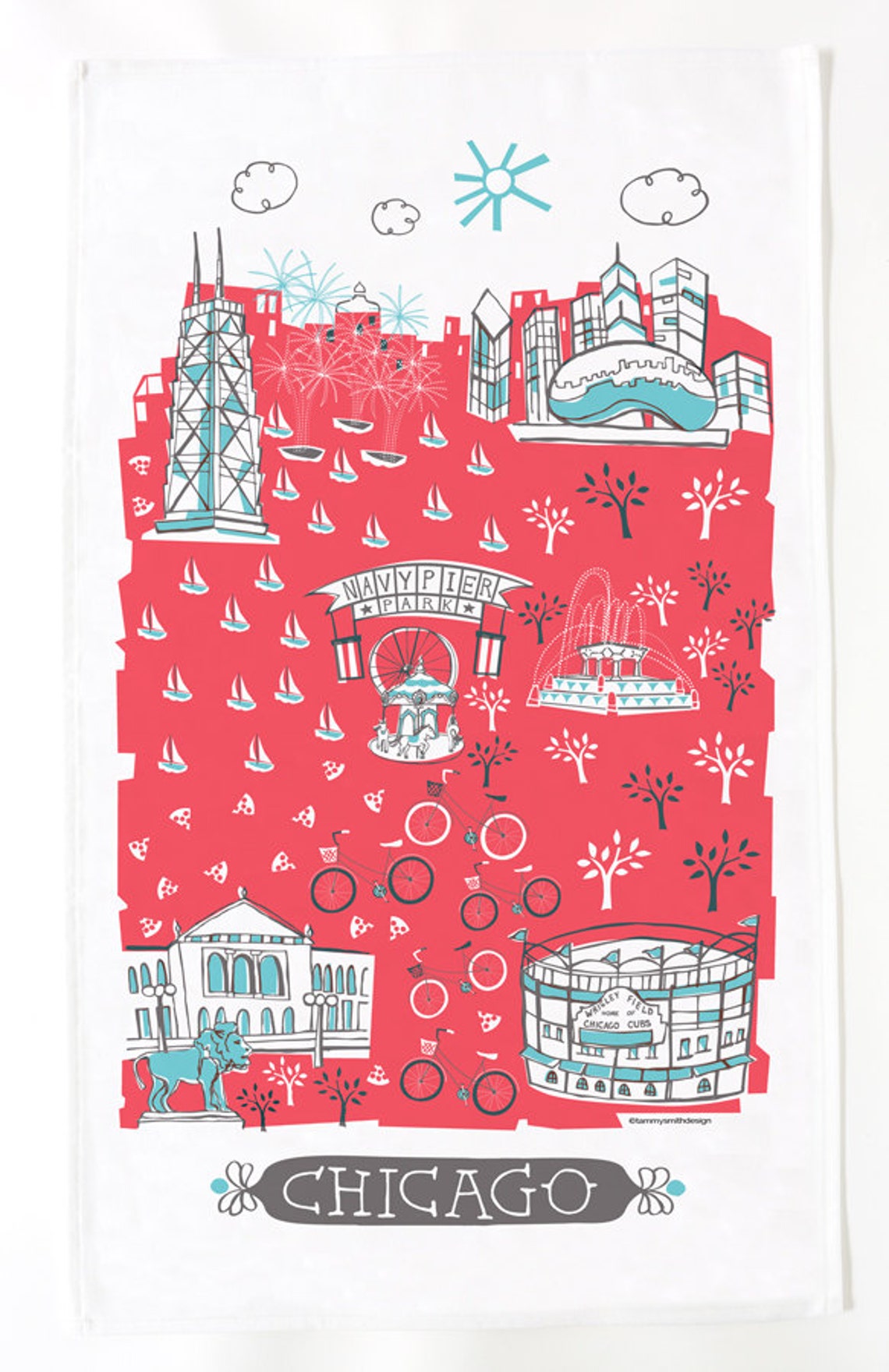 Chicago Tea Towel-unique City Gift - Etsy