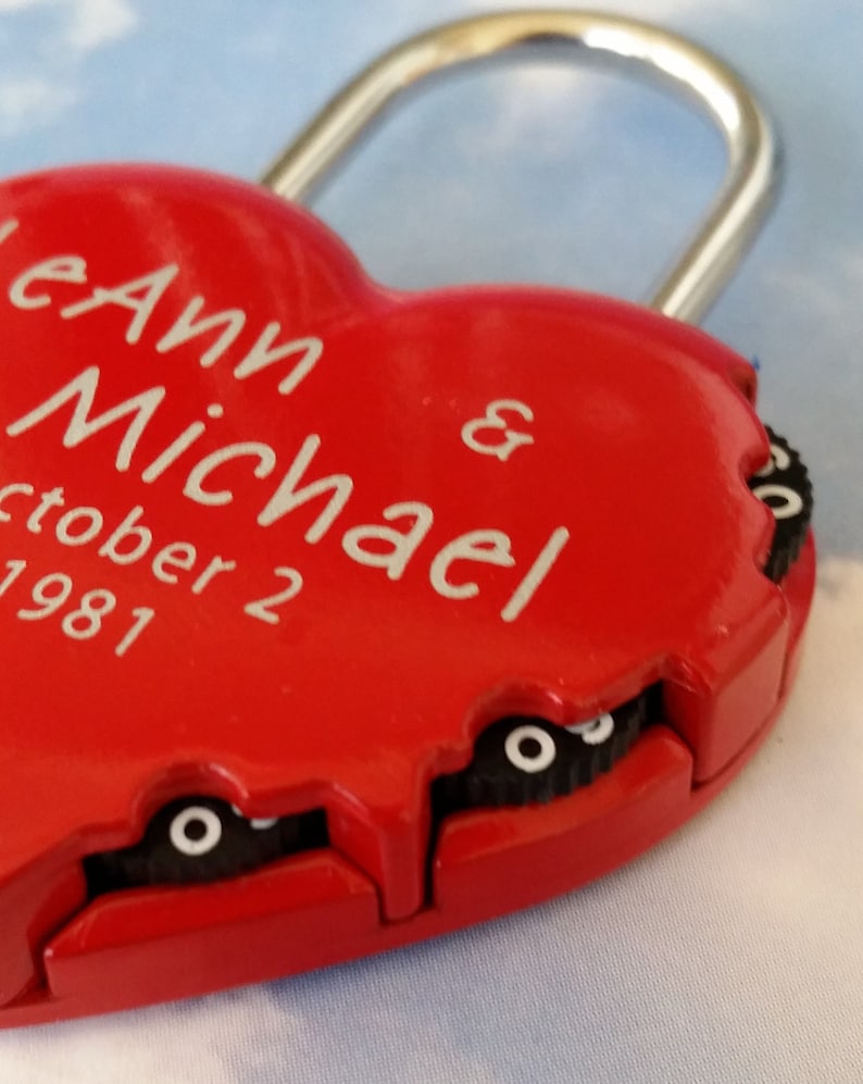 Heart Shaped Combination Padlock, LOVE LOCK, ENGRAVED Padlock ...