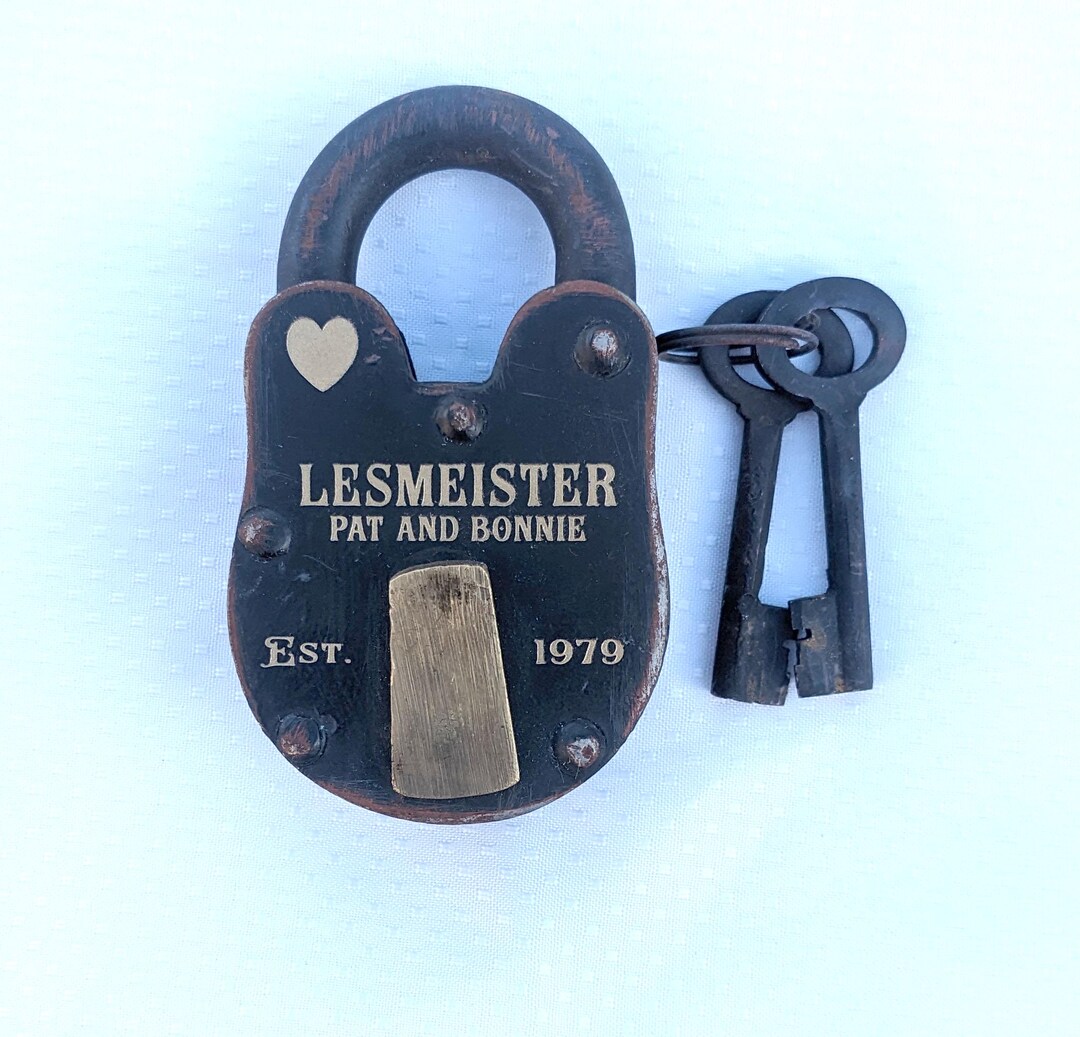 Antique Vintage ENGRAVED PADLOCK, Family Heirloom, Personalized ...