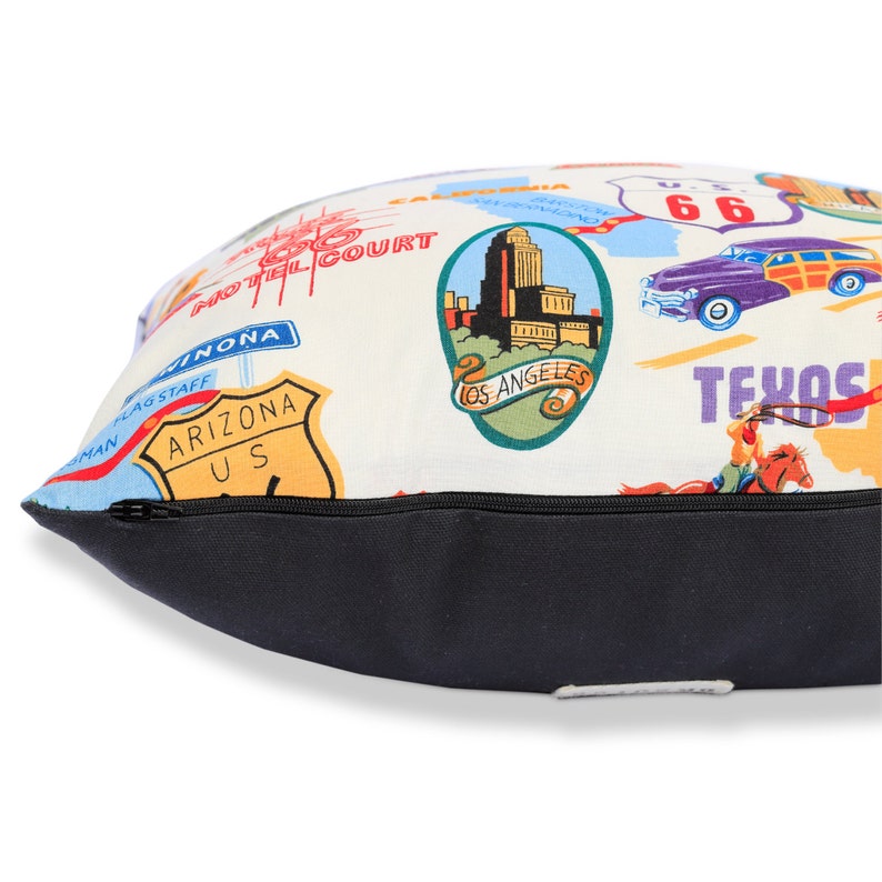 Route 66 Pillow Cover: Retro RV Lodge Cabin Decor - Etsy