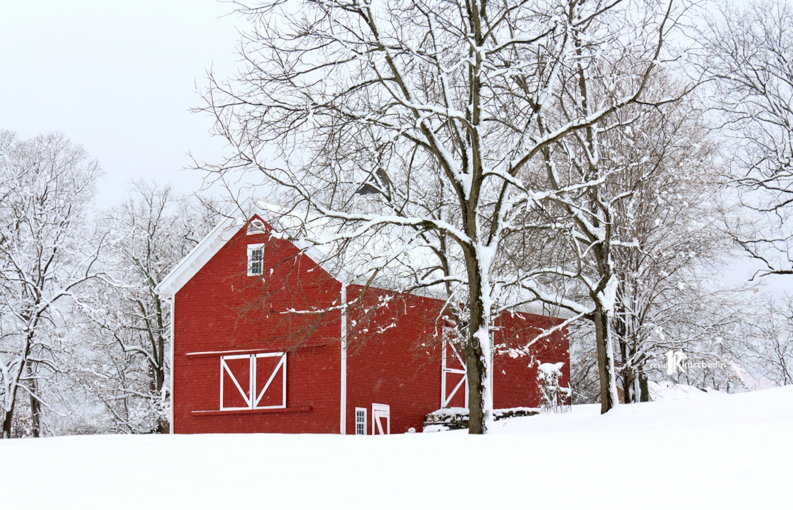 Red Barn in the Snow Photograph Winter Snow Snowy Red Barn - Etsy