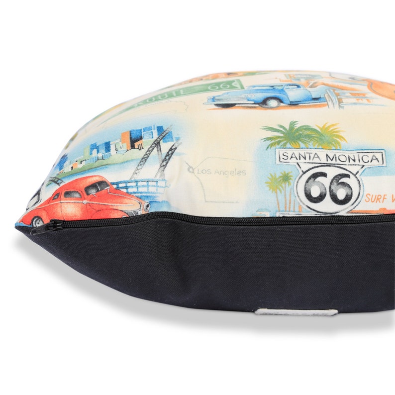 Route 66 Pillow Cover: Vintage Southwest Decor, Reversible Cotton - Etsy