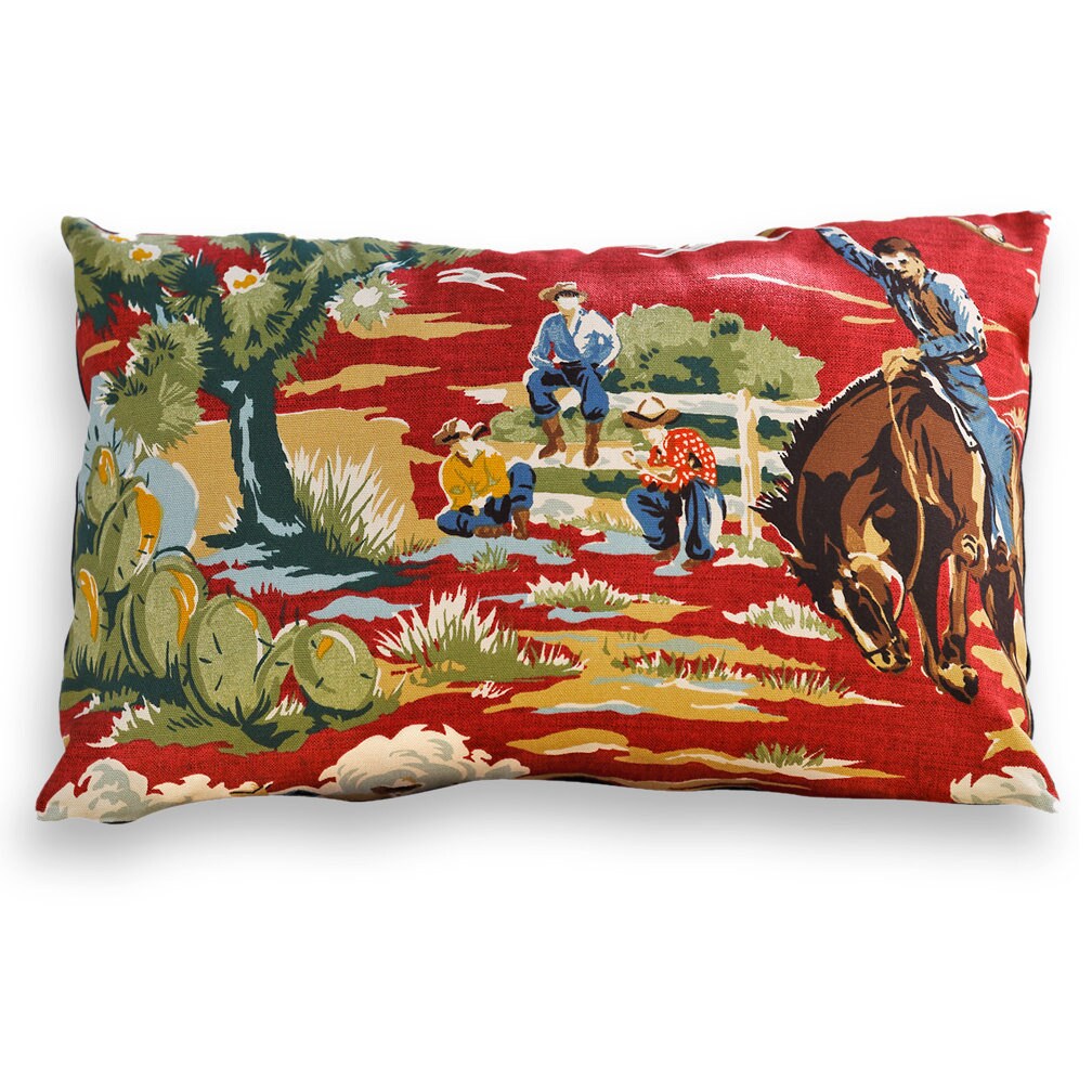 Route 66 Pillow Cover: Vintage Southwest Decor, Reversible Cotton - Etsy