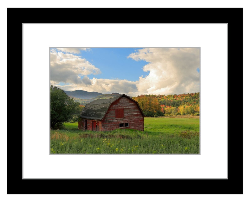 Rustic Red Barn With Fall Foliage Photograph Autumn Leaves and Fall ...