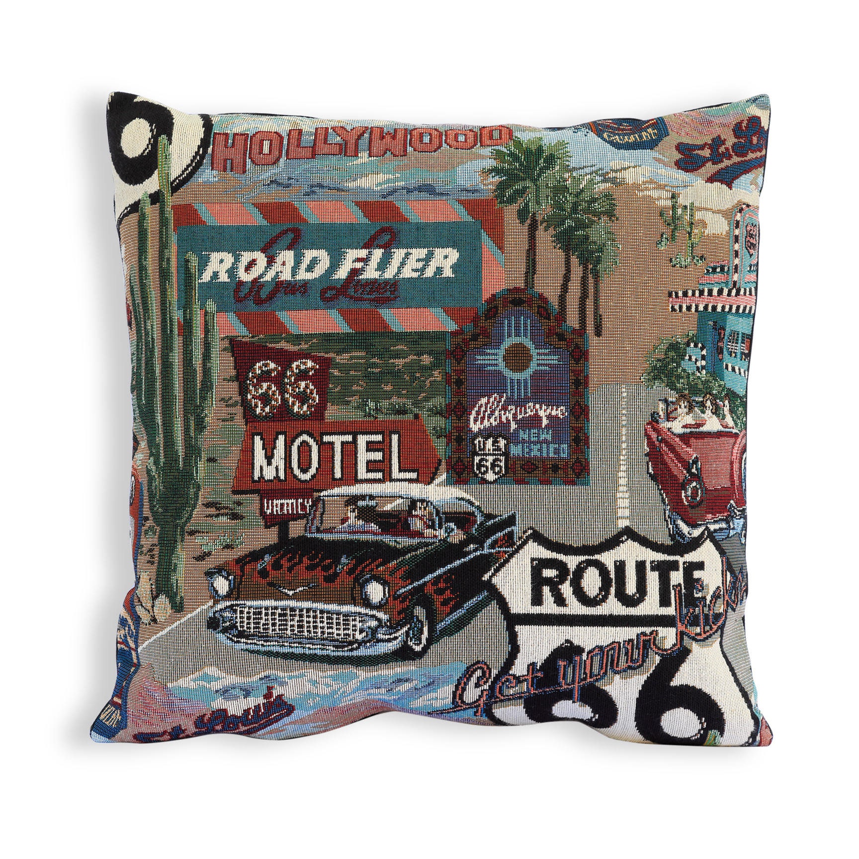 Route 66 Pillow Cover: Retro RV Lodge Cabin Decor - Etsy