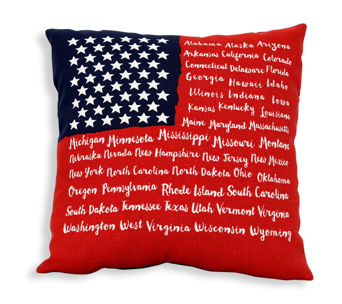 USA Patriotic Americana Outdoor Reversible Pillow Cover in - Etsy
